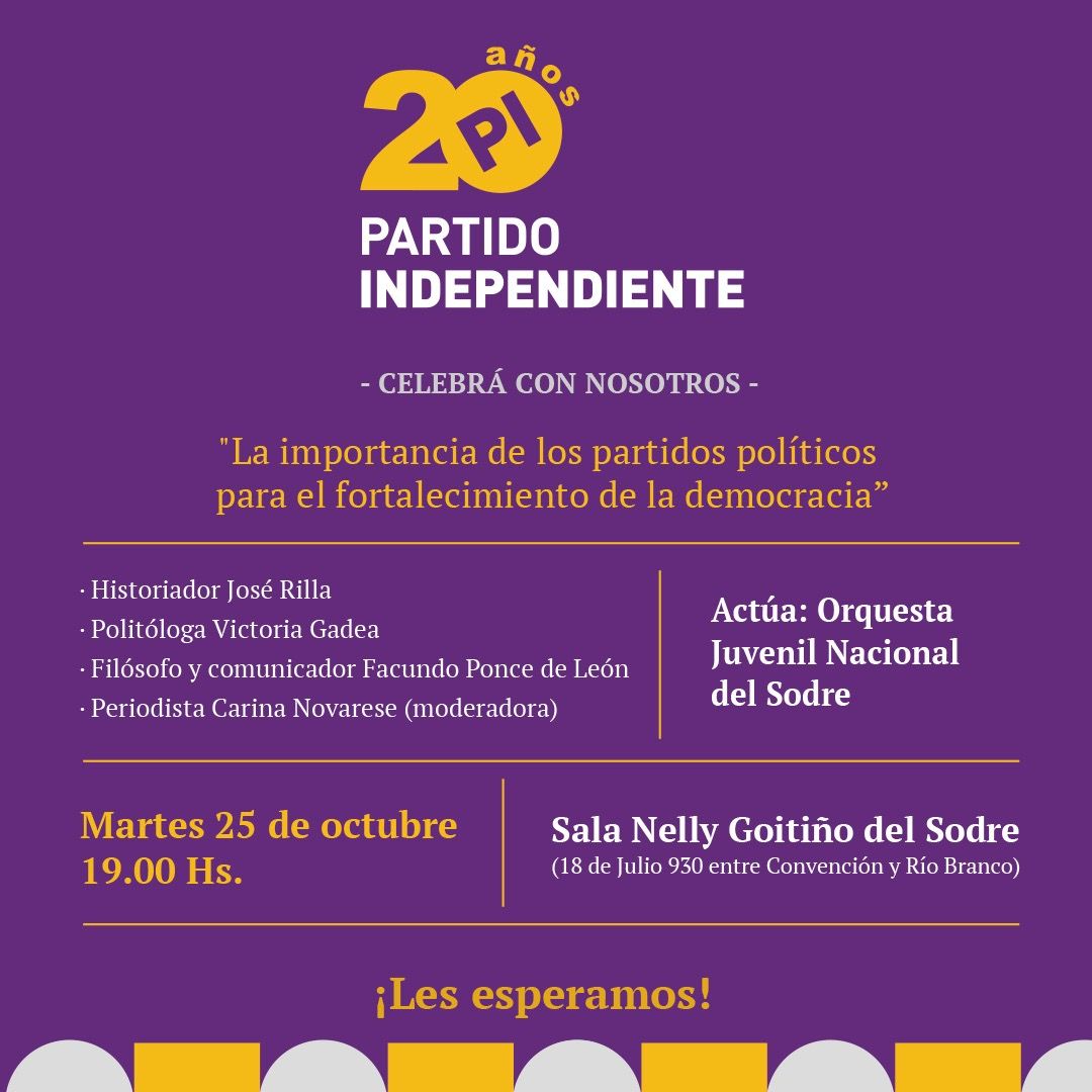 Celebración de los 20 años del Partido Independiente - Sociedad Uruguaya