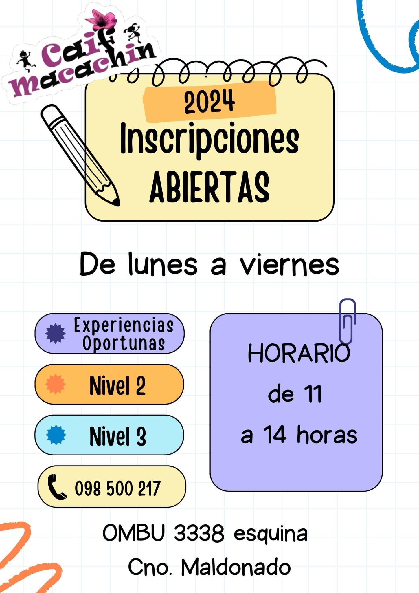 Caif Macachin: Inscripciones Abiertas 2024 - Sociedad Uruguaya
