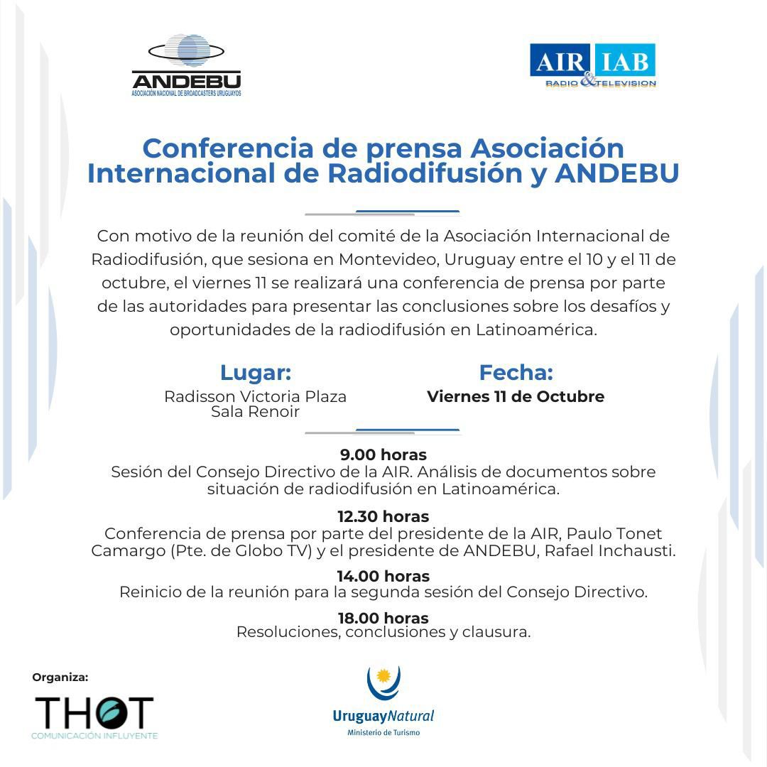 Conferencia de prensa en Asociación Internacional de Radiodifusión y ...